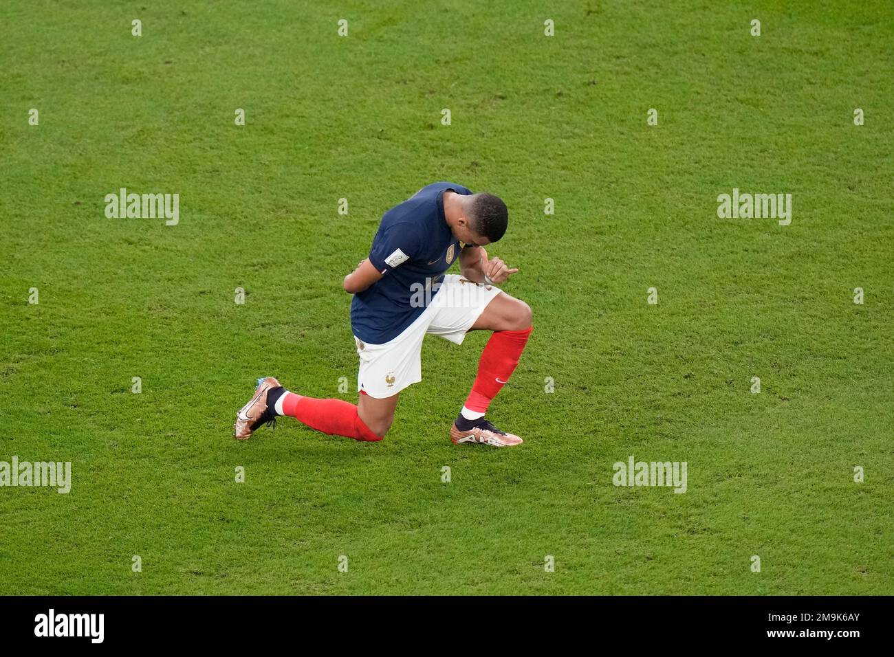 France's Kylian Mbappe celebrates after scoring during the World Cup ...