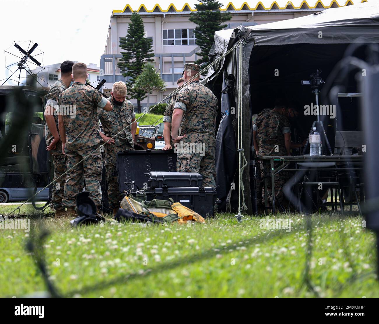 U.S. Marines with 7th Communication Battalion, III Marine Expeditionary ...