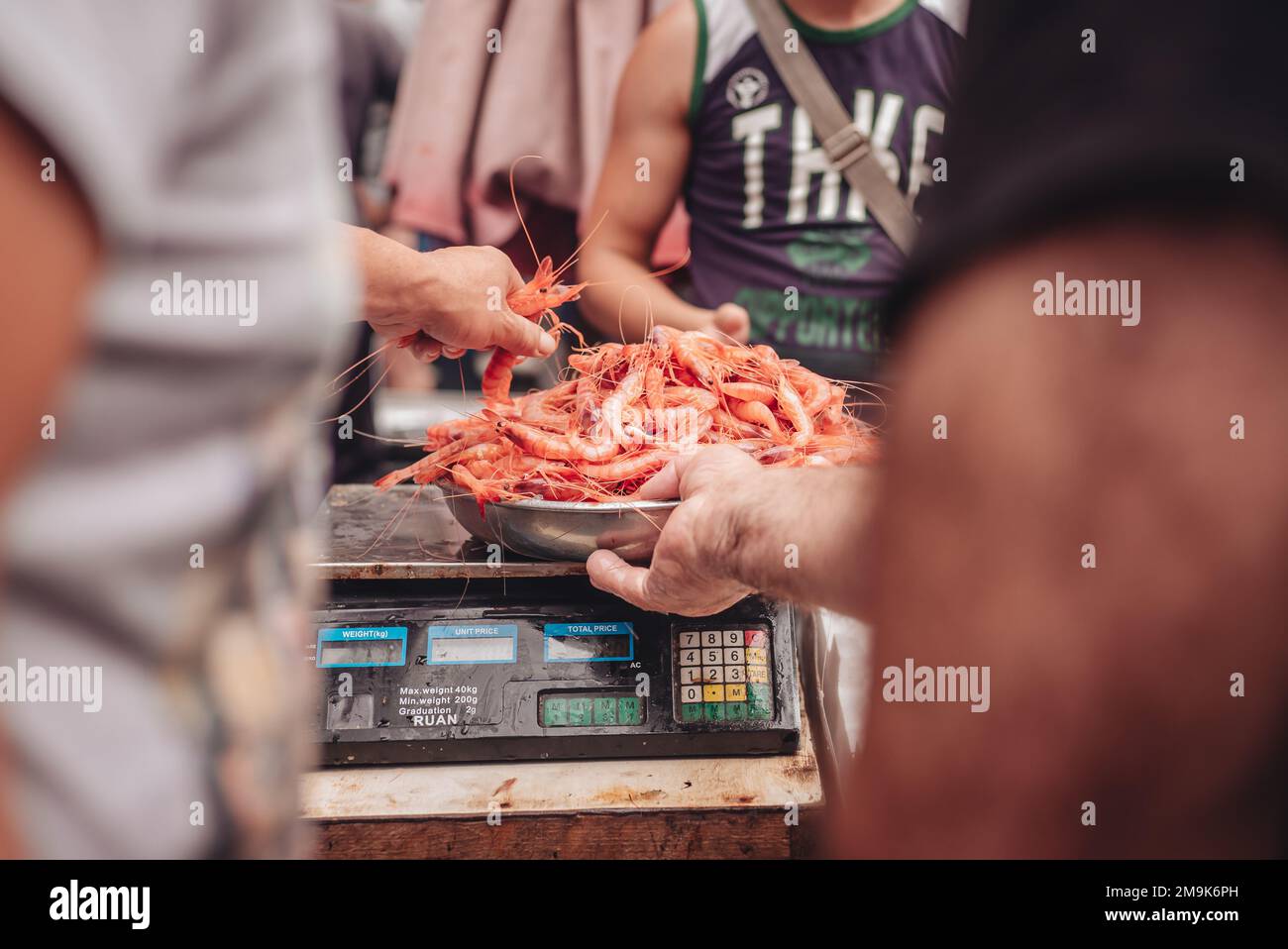 Authentic scenes from the local fish market in Catania, Sicily Stock ...