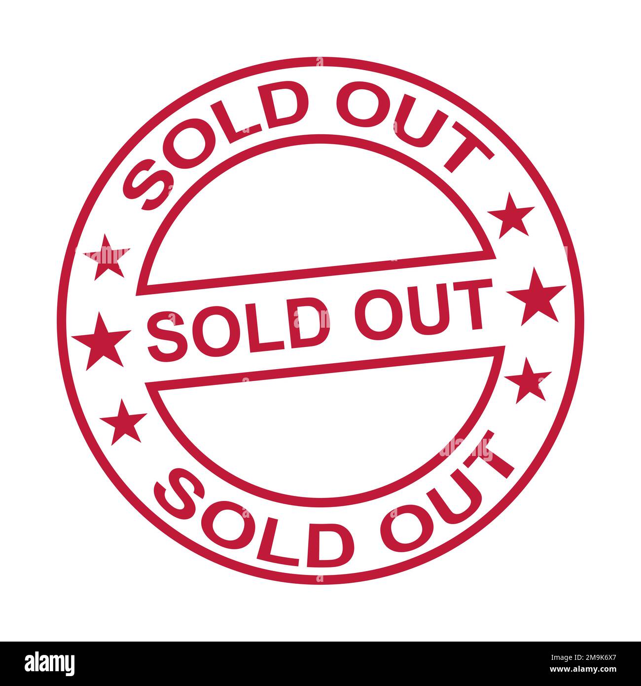 A vector design of Sold out stamp or badge with stars on white ...