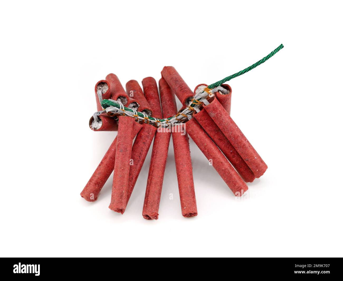 Red firecrackers string isolated on white background Stock Photo - Alamy