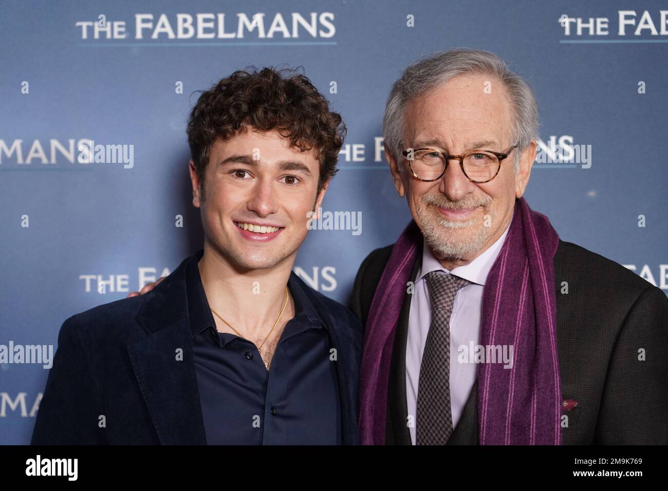 Gabriel LaBelle and Steven Spielberg attend The Fabelmans premiere at ...