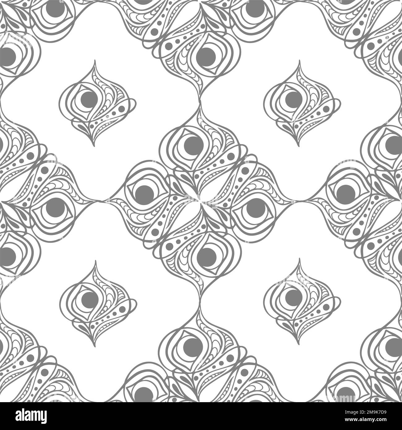 seamless tile pattern of abstract geometric gray elements on white ...