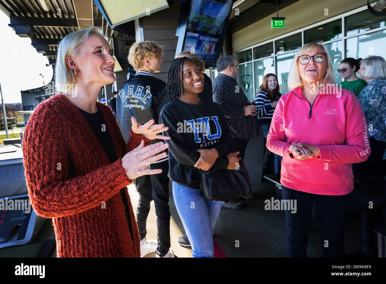 CIA Officers Memorial Foundation staff members Calista Anderson, left ...