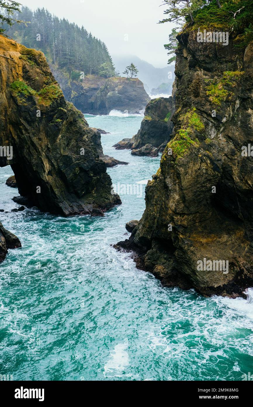 Inlet with natural bridge, Samuel H. Boardman State Scenic Corridor ...