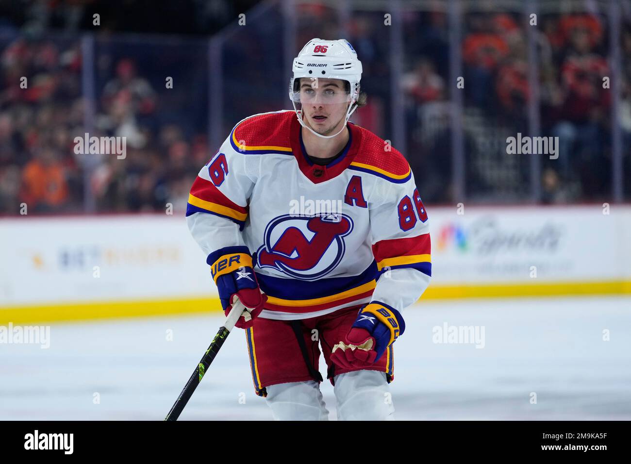 New Jersey Devils' Kevin Bahl plays during an NHL hockey game, Saturday ...