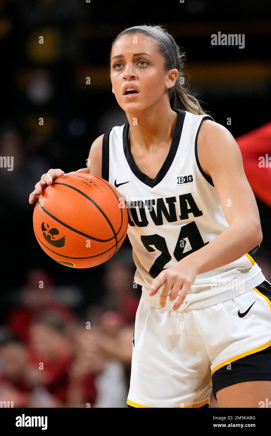 Iowa guard Gabbie Marshall drives up court during the second half of an ...