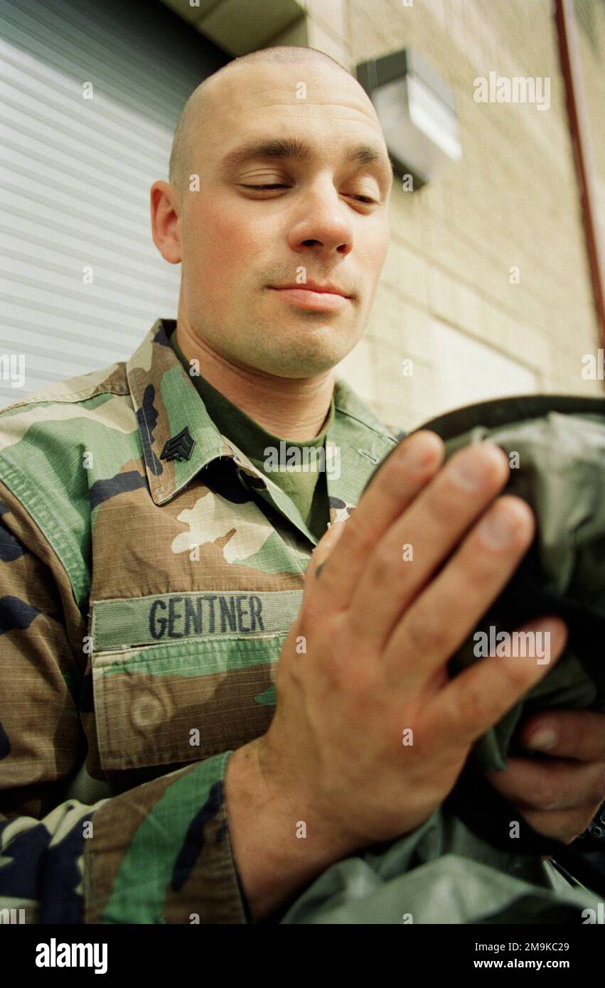 US Marine Corps Reserve (USMCR) Sergeant (SGT) Gentner, assigned to A ...