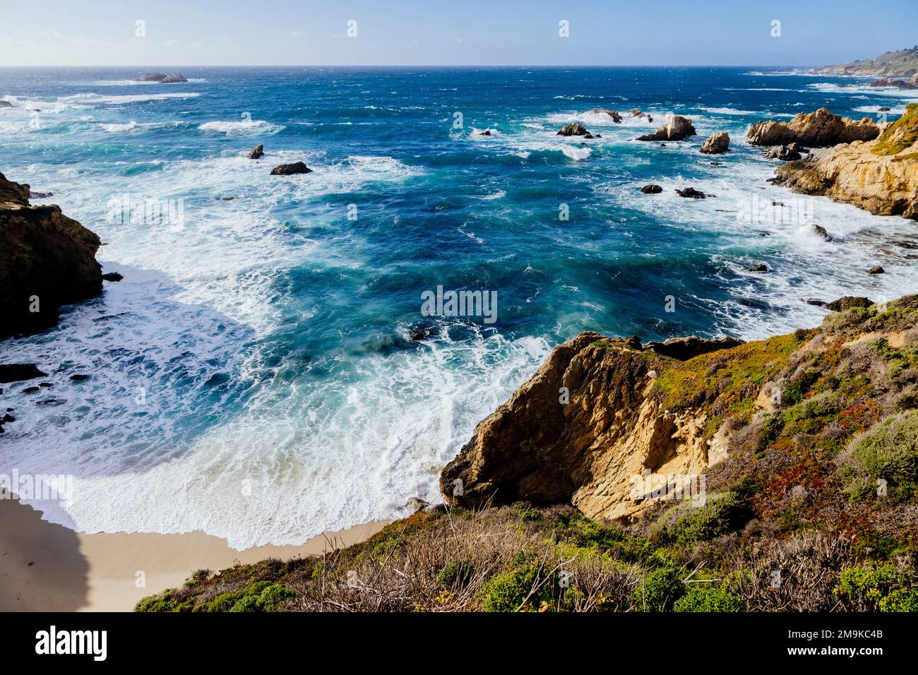 Seashore with cliffs and rock formations, Big Sur, Monterey County ...