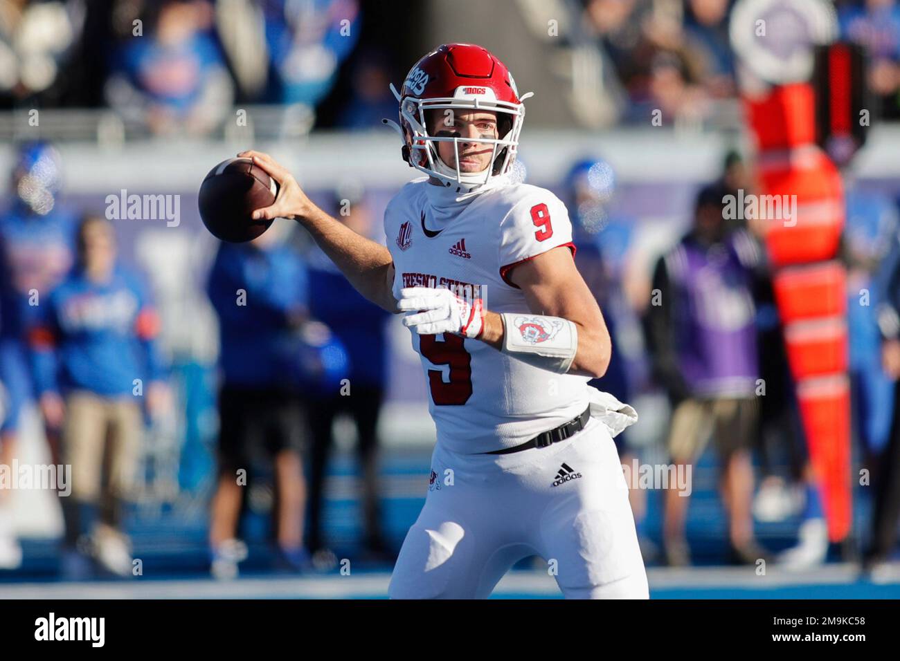 Fresno State quarterback Jake Haener looks to pass the ball against ...