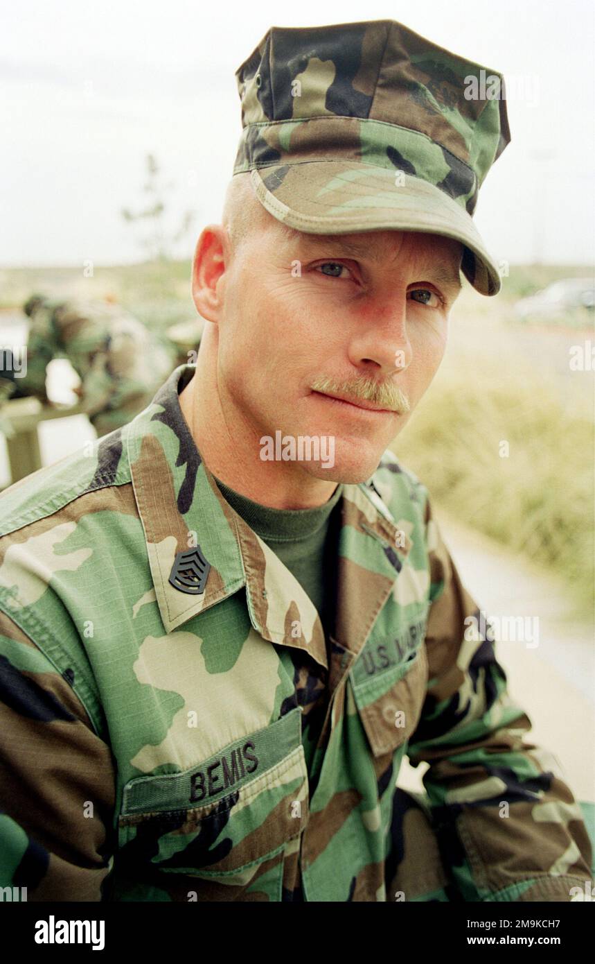 US Marine Corps Reserve (USMCR) Gunny Sergeant (GYSGT) Bemis, assigned ...