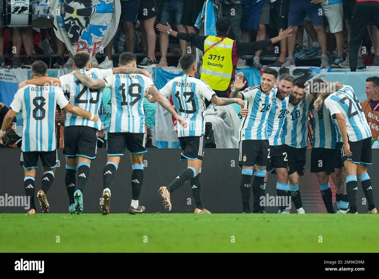 Argentina's players celebrate after their second goal during the World ...