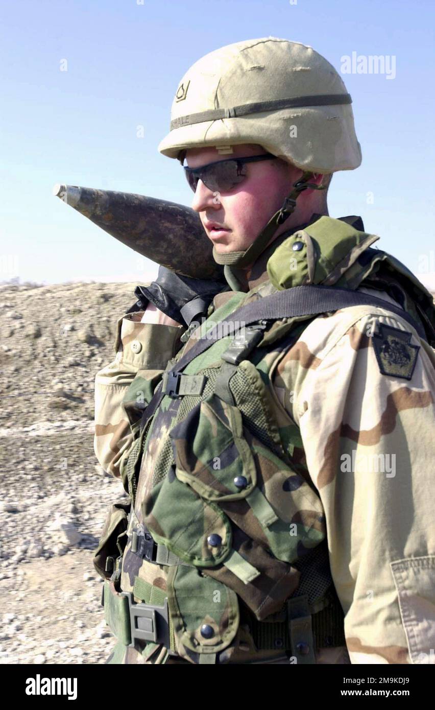 US Army (USA) Private First Class (PFC) James McHale of the 109th ...