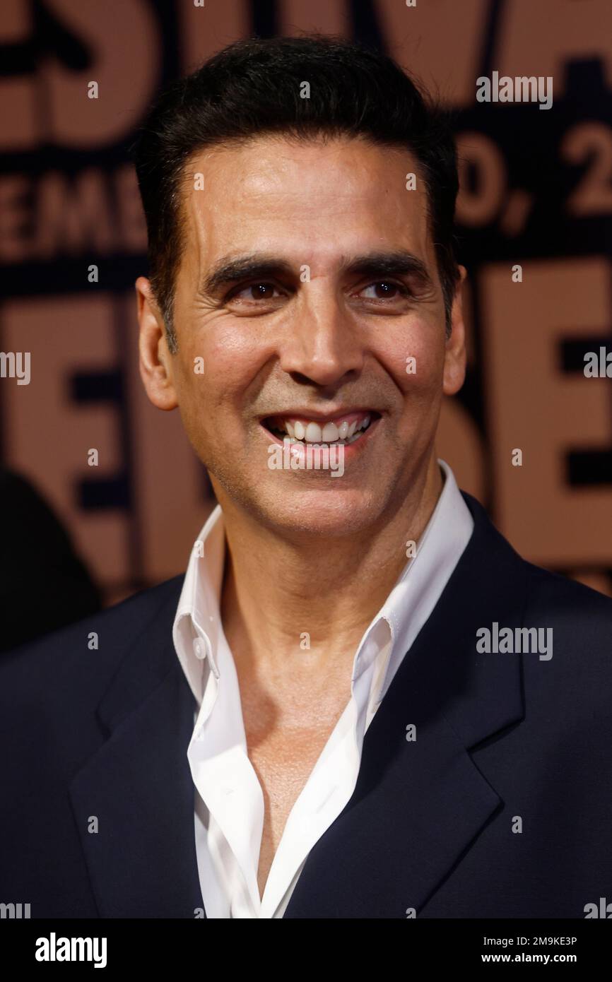 Akshay Kumar poses for photographers upon arrival for the film 'Sattar ...