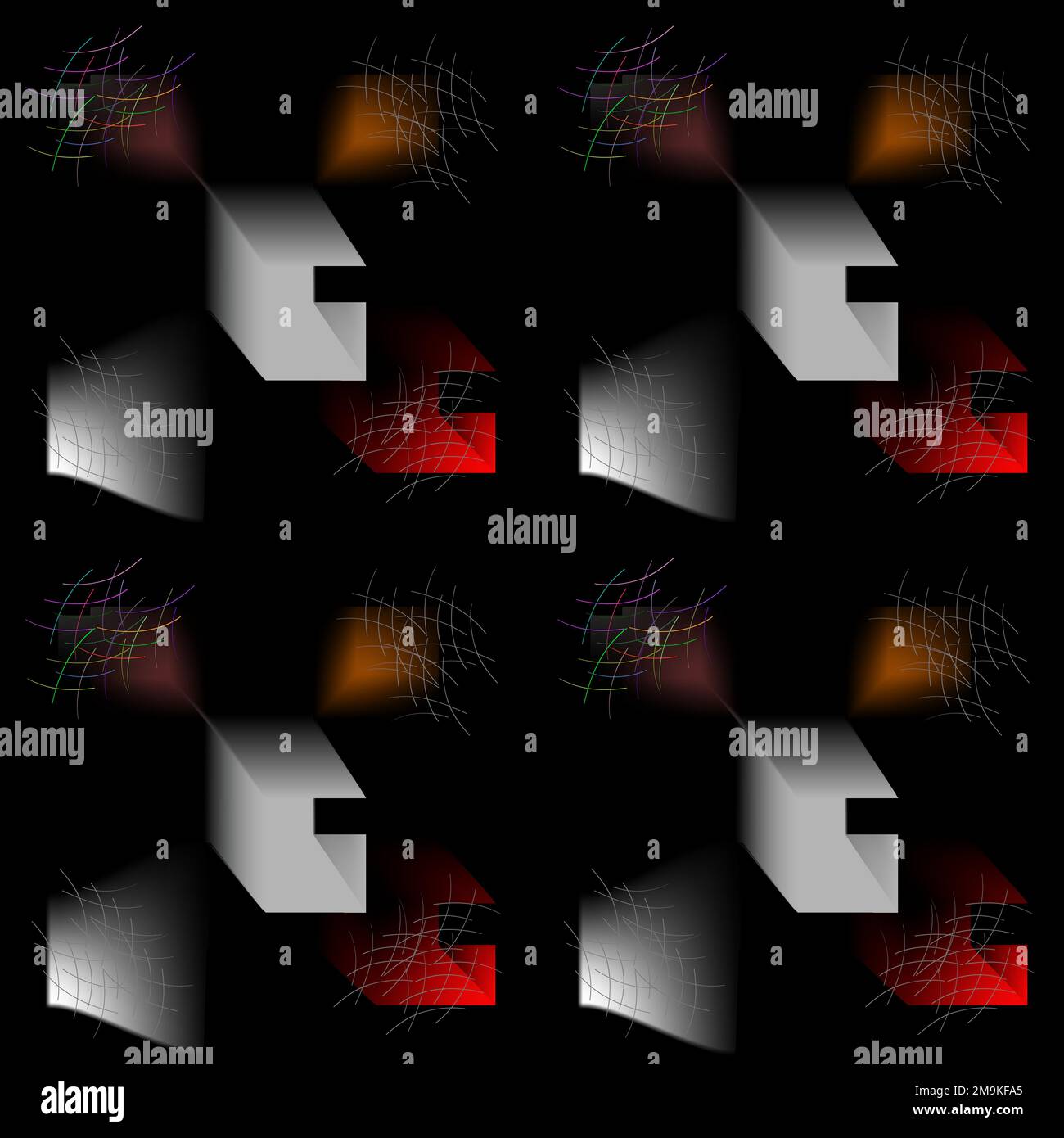 Minimalistic black and white background with color contrast element ...