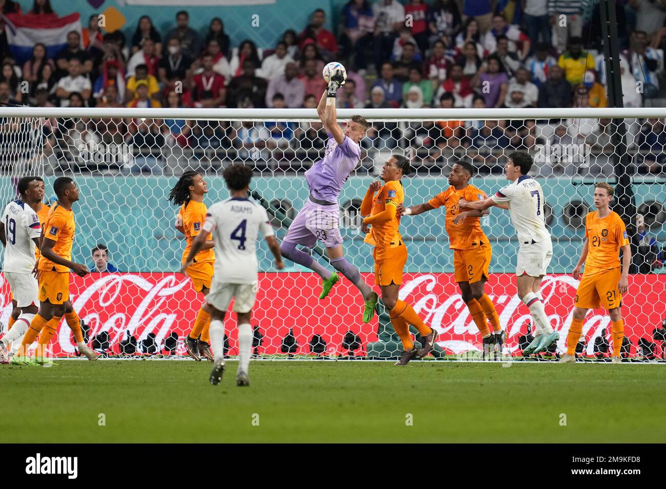 goalkeeper Andries Noppert of the Netherlands makes a save during the ...