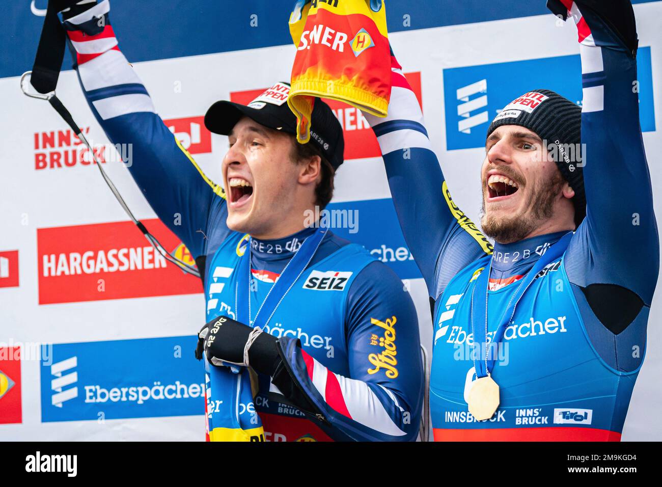 Juri Thomas Gatt and Riccardo Martin Schoepf of Austria celebrate their ...