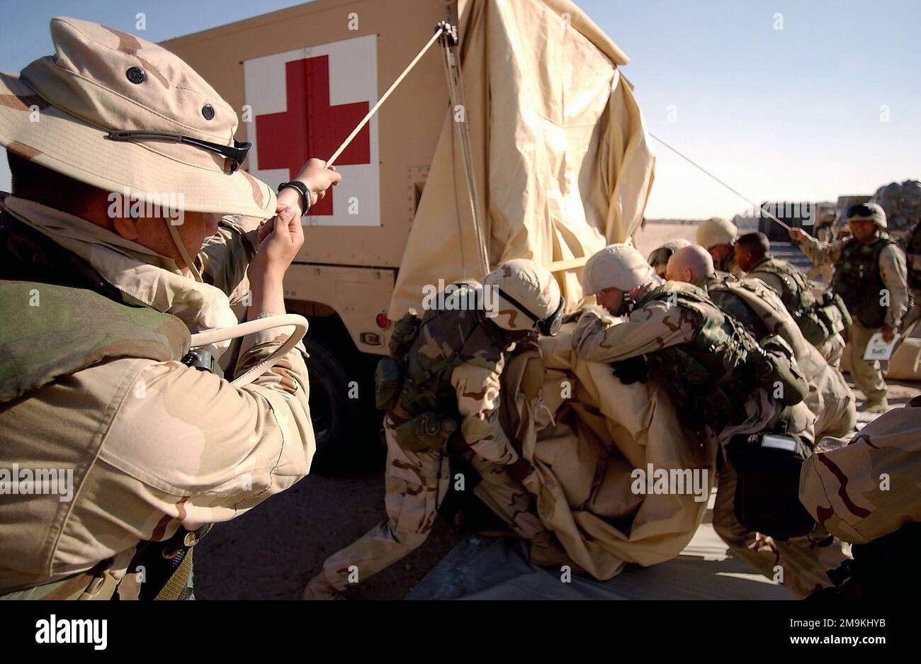 US Navy (USN) Corpsmen and US Marines Corps (USMC) Marines assigned to ...