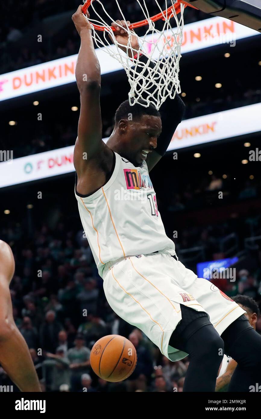 Miami Heat's Bam Adebayo dunks during the second half of an NBA ...