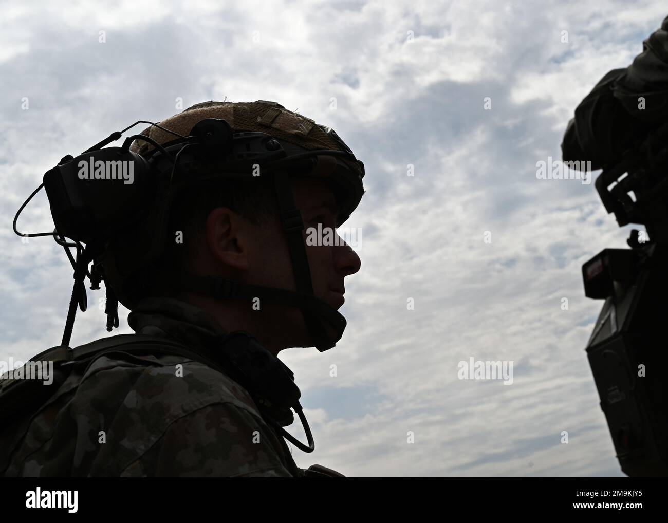 Lithuanian First Lt. Dalius Dulke, TACP commanding officer, watches as ...