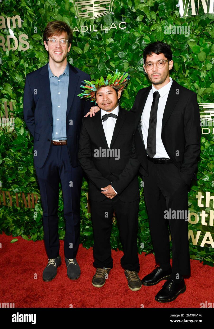 Alex Pritz, left, Tangai Uru-eu-wau-wau and Gabriel Uchida attend the ...