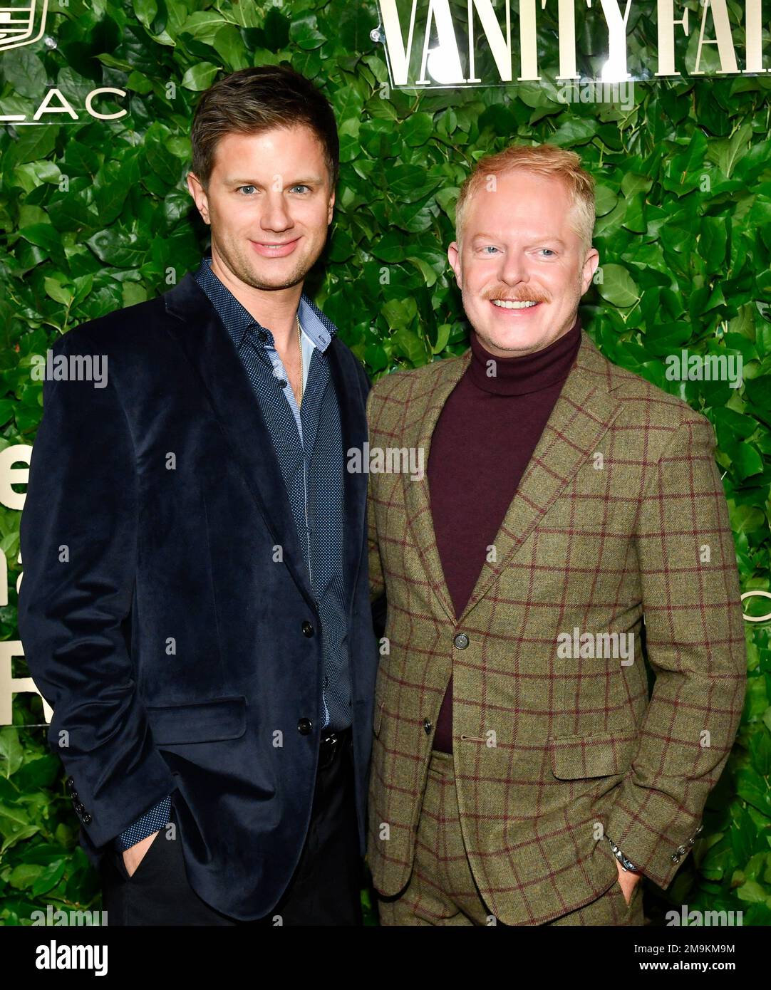 Michael Oberholtzer, left, and Jesse Tyler Ferguson attend the Gotham ...