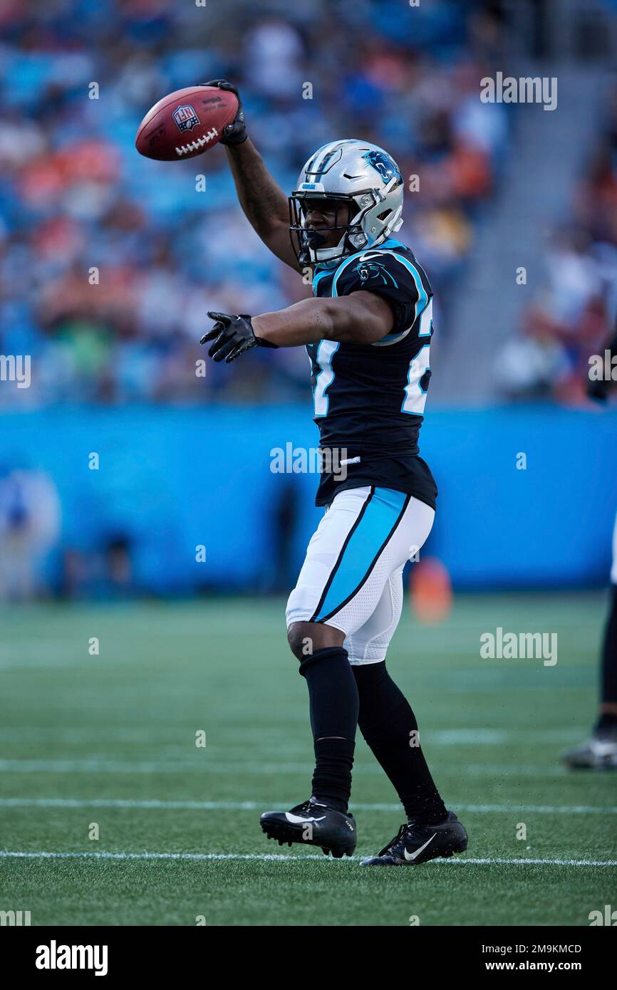 Carolina Panthers cornerback T.J. Carrie (27) celebrates after ...