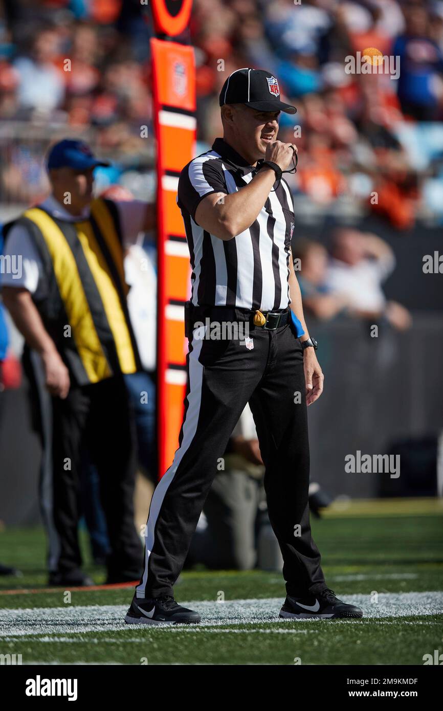 Down judge Jerod Phillips (6) at work during an NFL football game ...