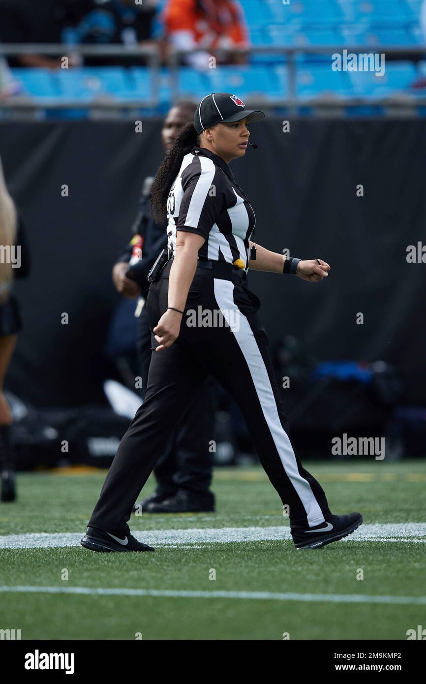 Line judge Maia Chaka (100) at work during an NFL football game between ...