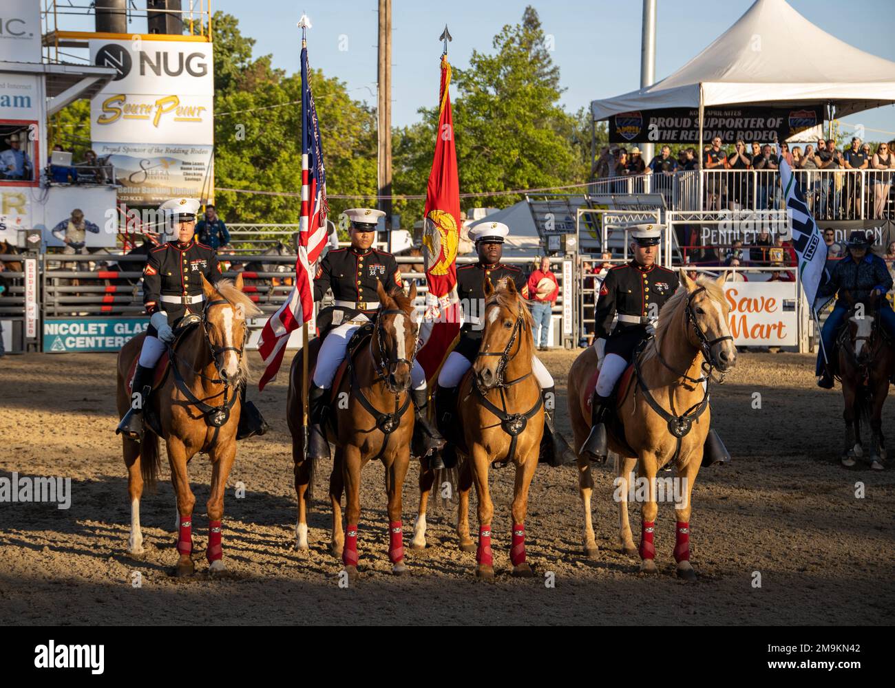U.S. Marines assigned to the U.S. Marine Corps Mounted Color Guard ...