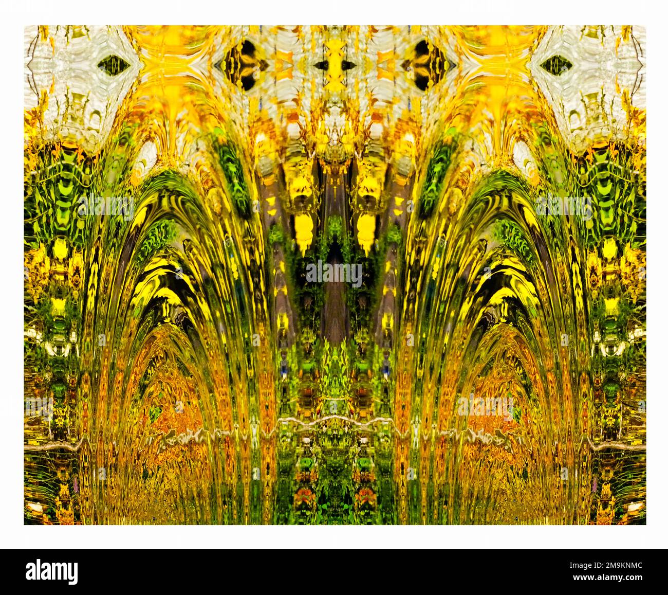 Abstract photograph of yellow ripples and reflections in water Stock ...