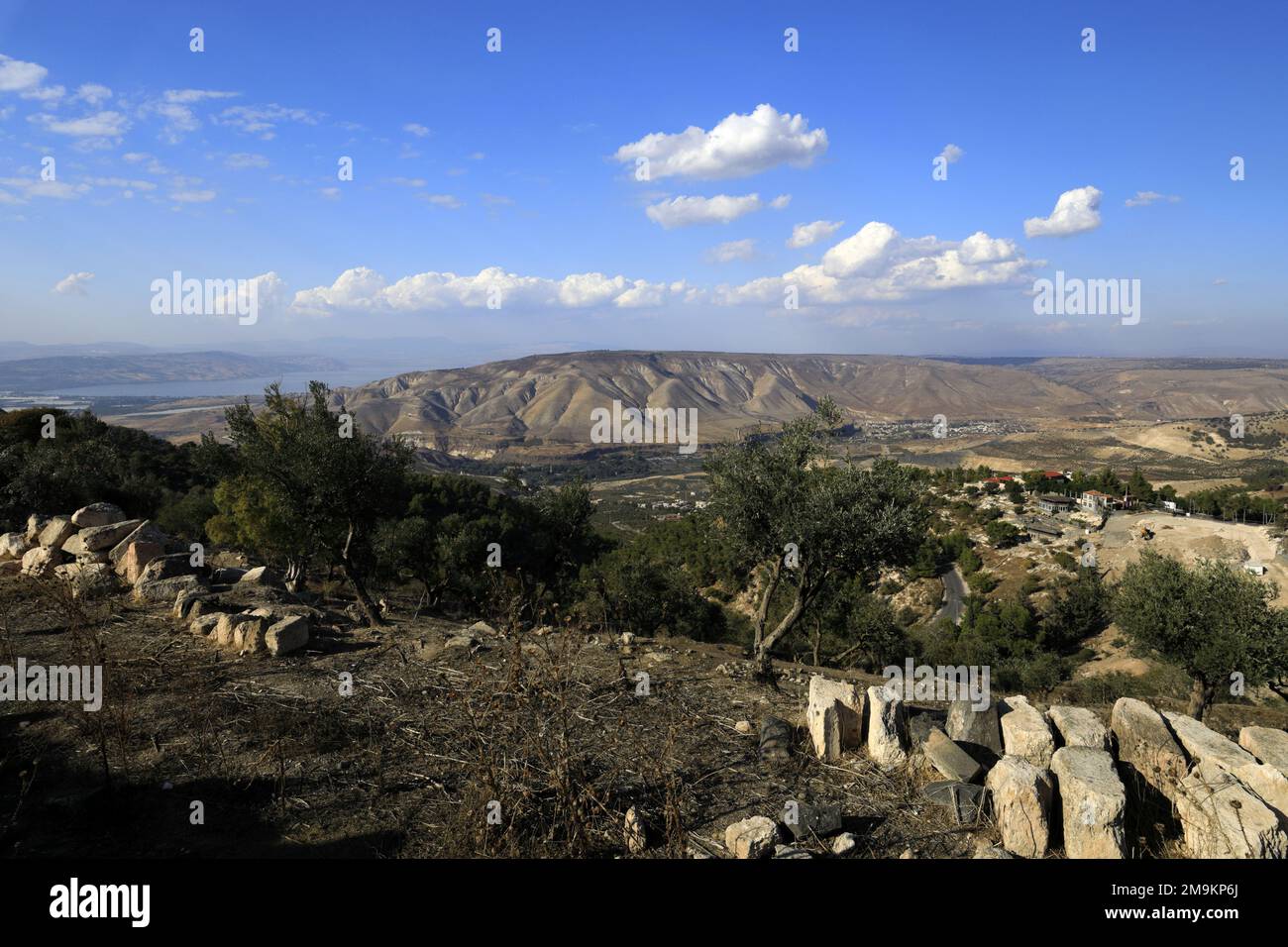 View over the Yarmouk Nature Reserve and the Golan Heights from Umm ...