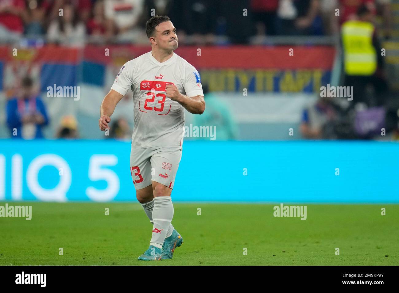 Switzerland's Xherdan Shaqiri celebrates after scoring his side's first ...