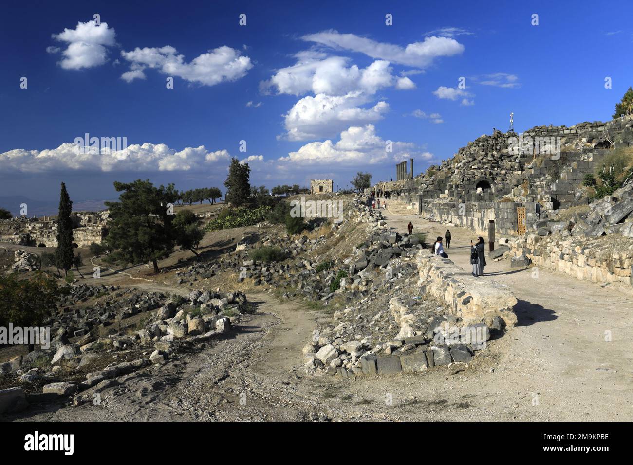 Overview of Umm Qais town, Jordan, Middle East Stock Photo - Alamy