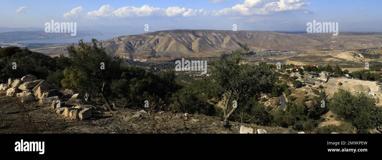 View over the Yarmouk Nature Reserve and the Golan Heights from Umm ...