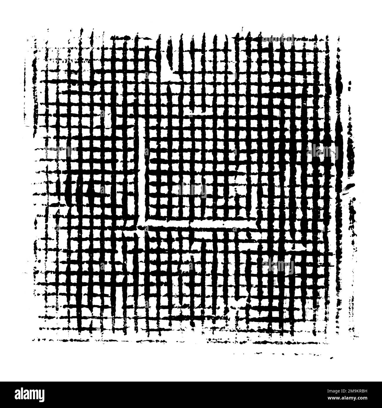 Original handmade texture stamp in black and white Stock Photo - Alamy