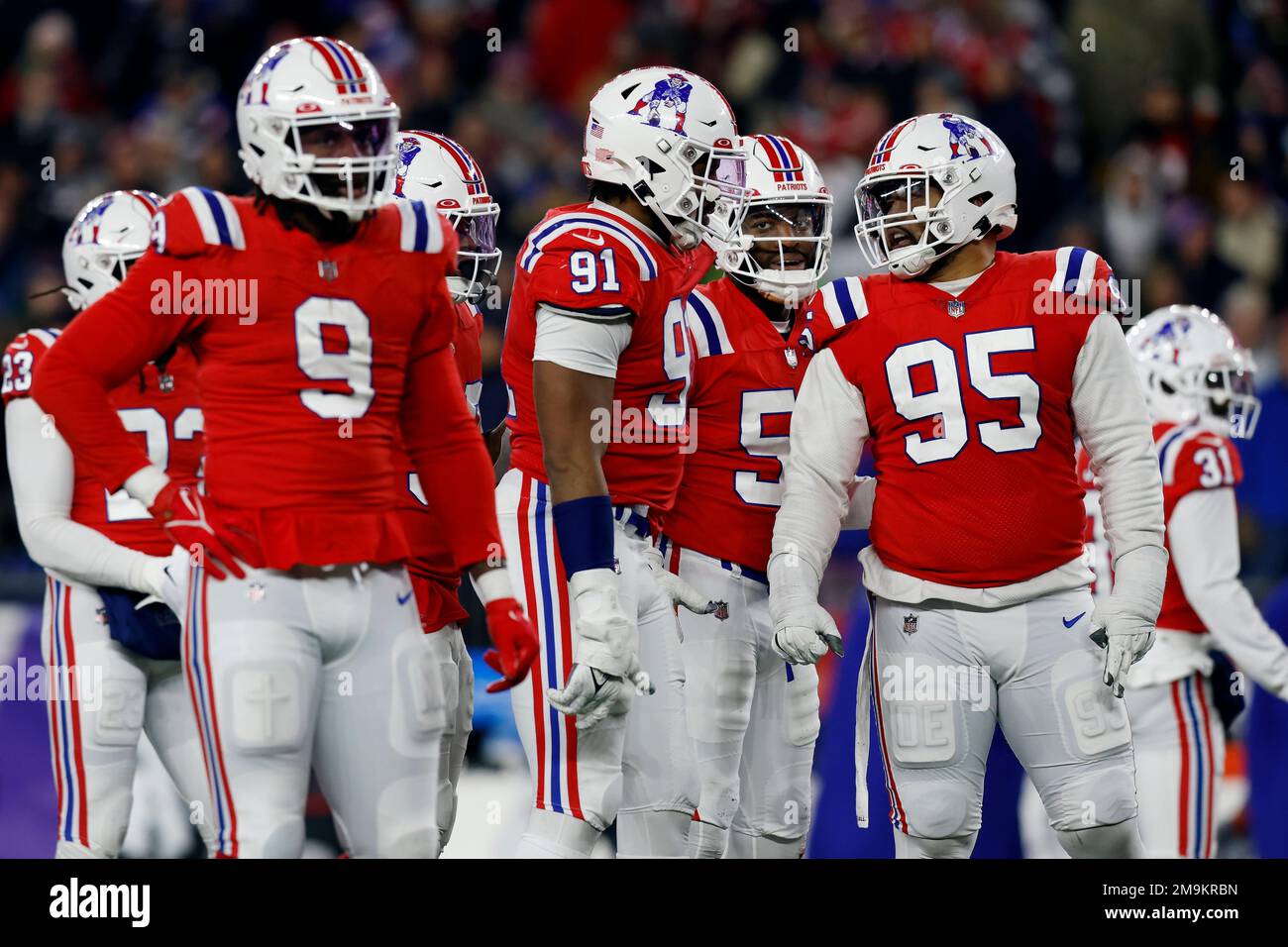 New England Patriots defensive tackle Daniel Ekuale (95), defensive end ...