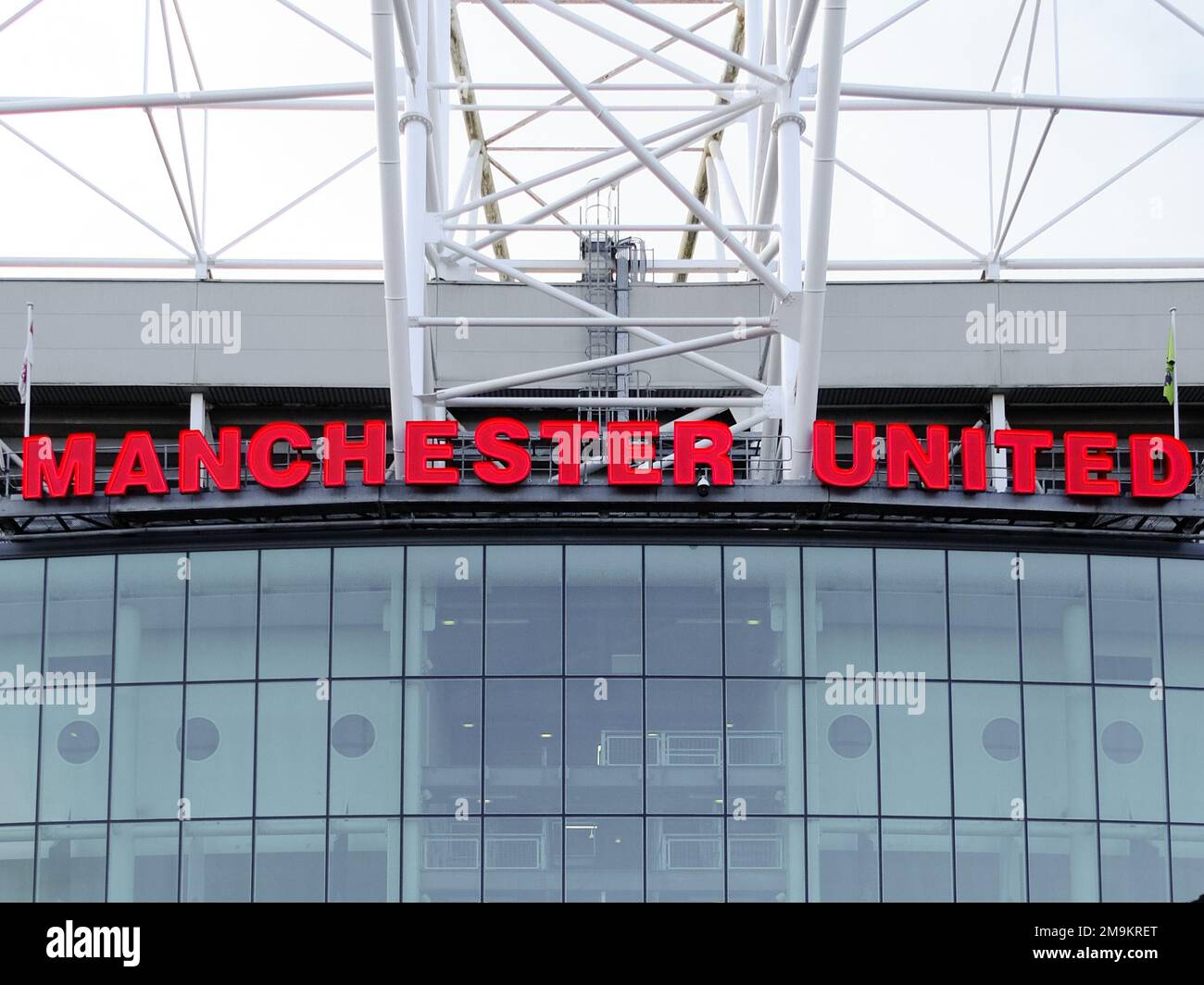 Manchester united logo outside of Old TraffordStadium, Manchester, UK ...