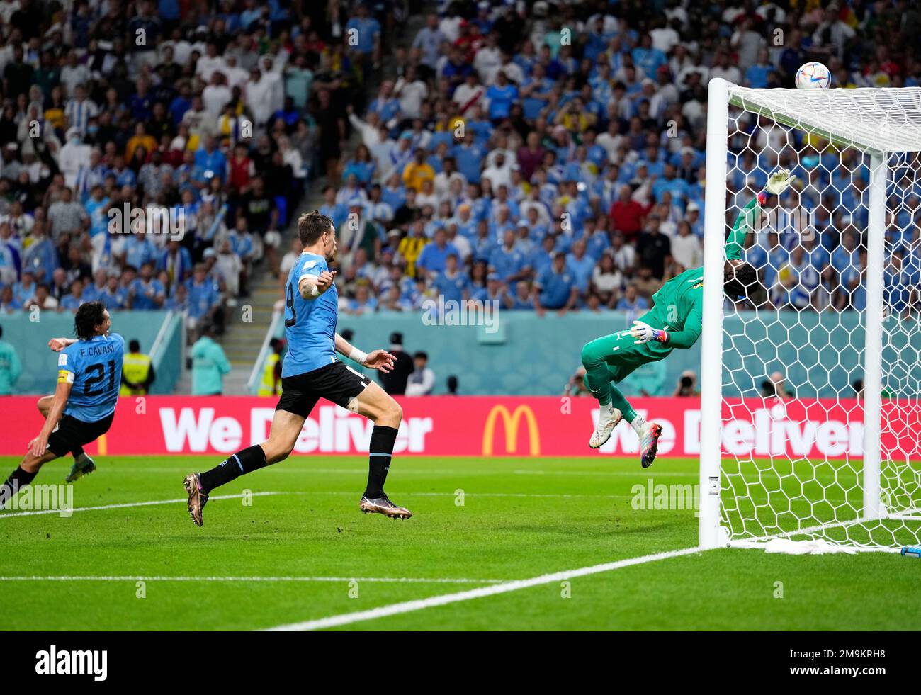 Ghana's goalkeeper Lawrence Ati-Zigi saves a ball from Uruguay's ...