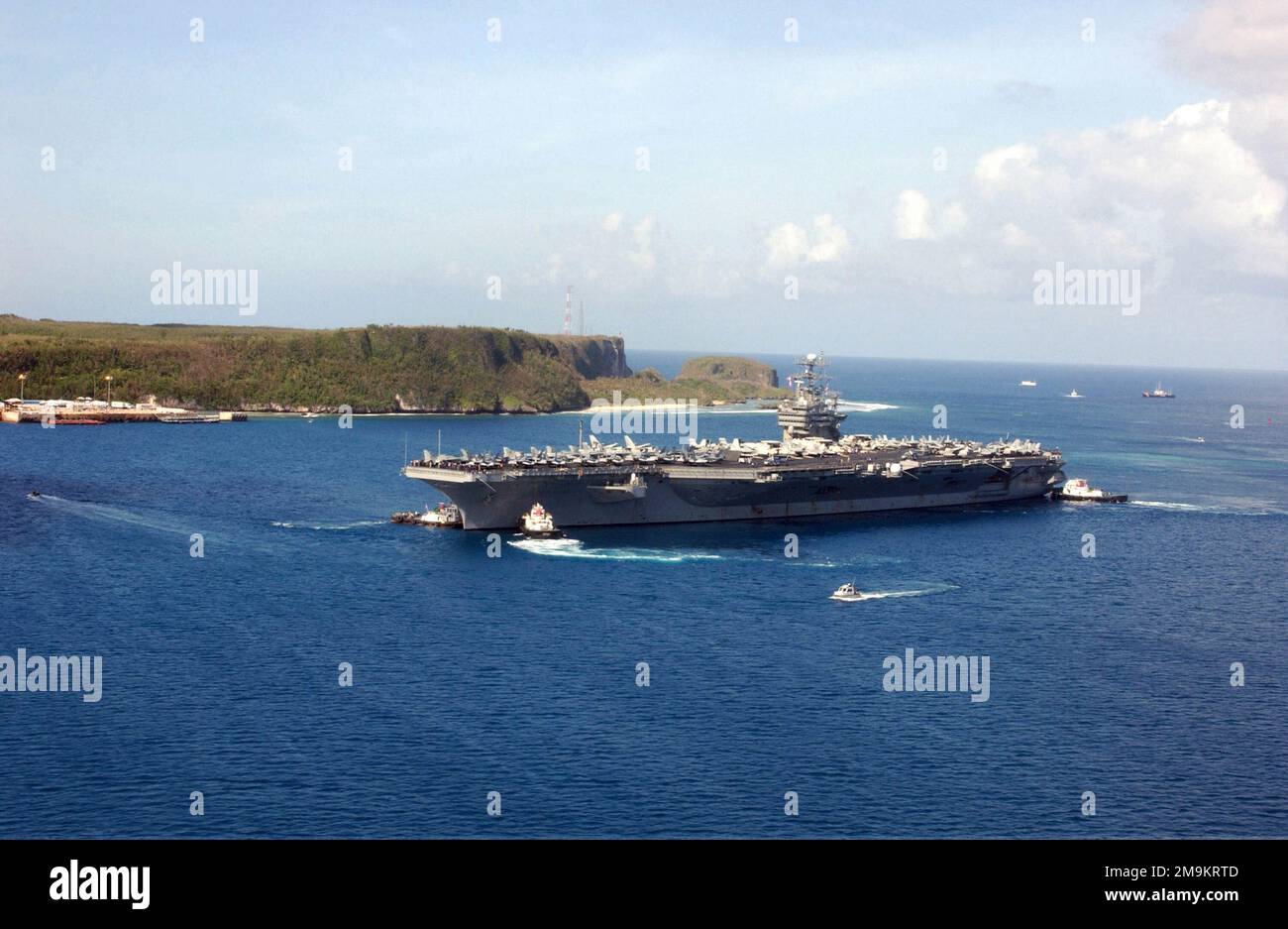 Port side view of the US Navy (USN) NIMITZ CLASS: Aircraft Carrier, USS ...