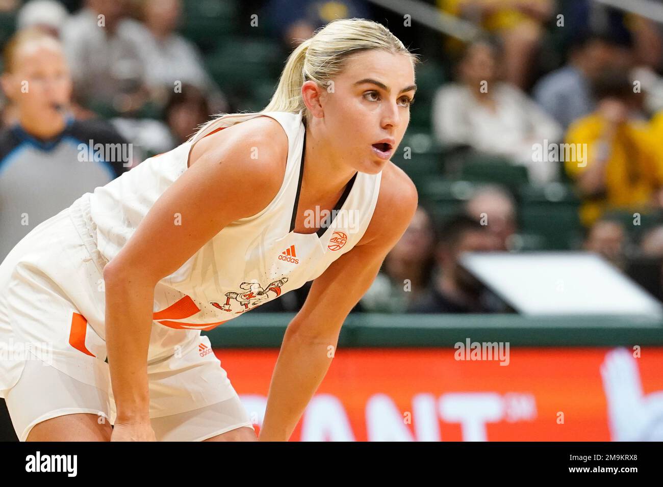 Miami guard Haley Cavinder (14) during the first half of an NCAA ...