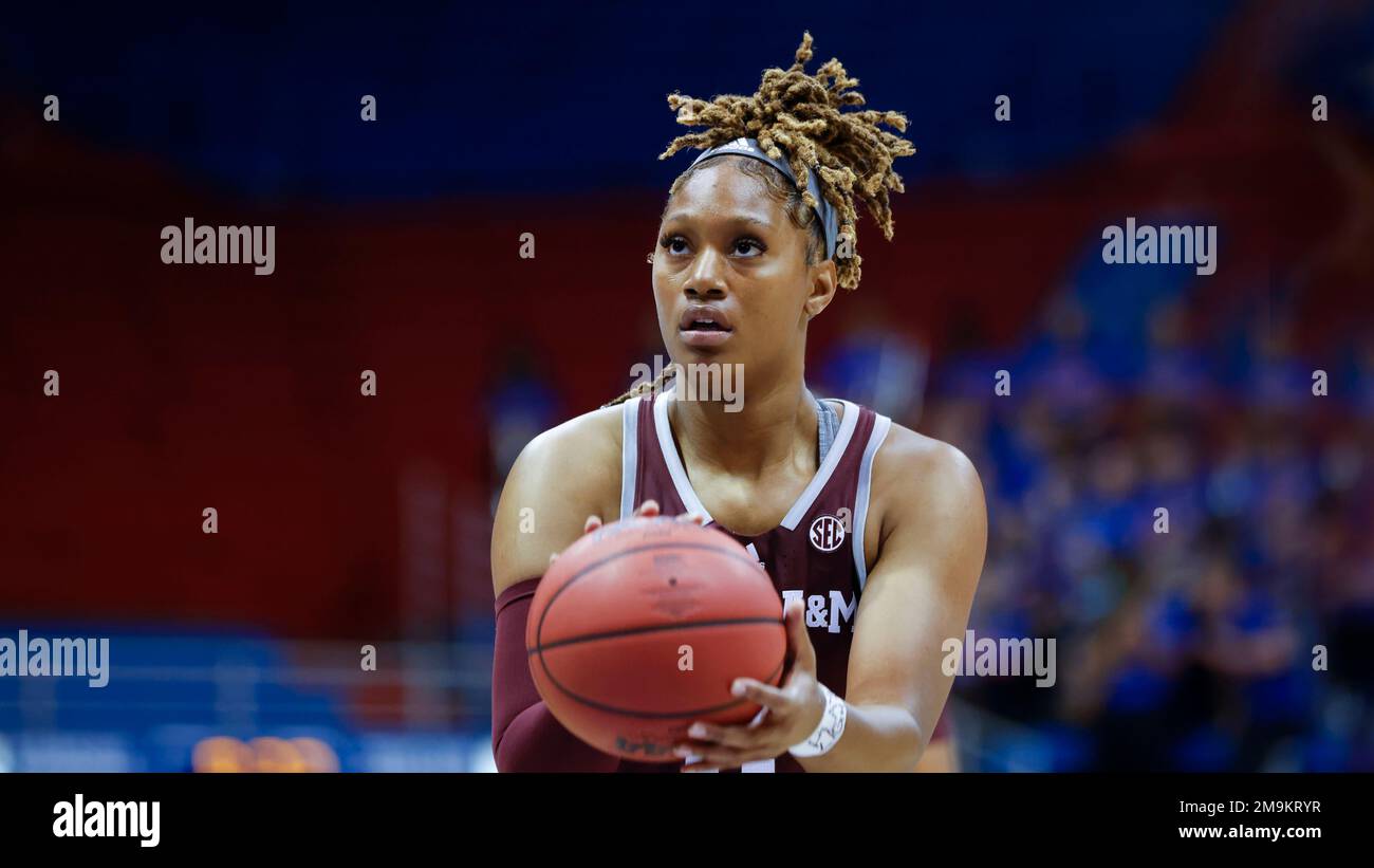 Texas A&M forward Janiah Barker (2) during an NCAA college basketball ...