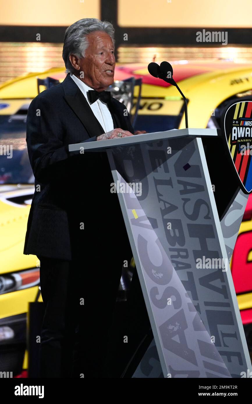 Mario Andretti speaks during the NASCAR Awards on Thursday, Dec. 1 ...