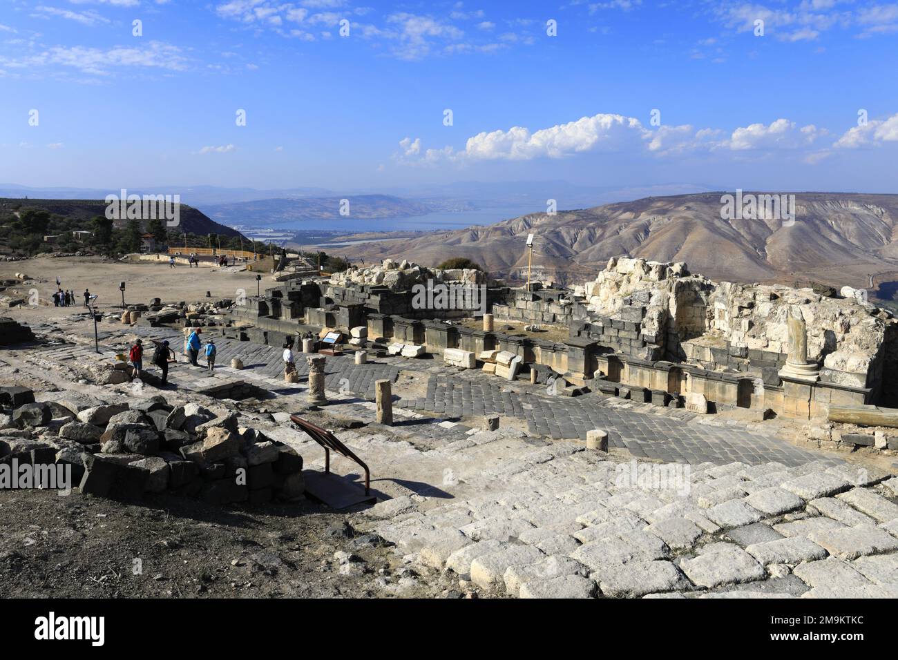 View over the Nymphaeum of Umm Qais town, Jordan, Middle East Stock ...