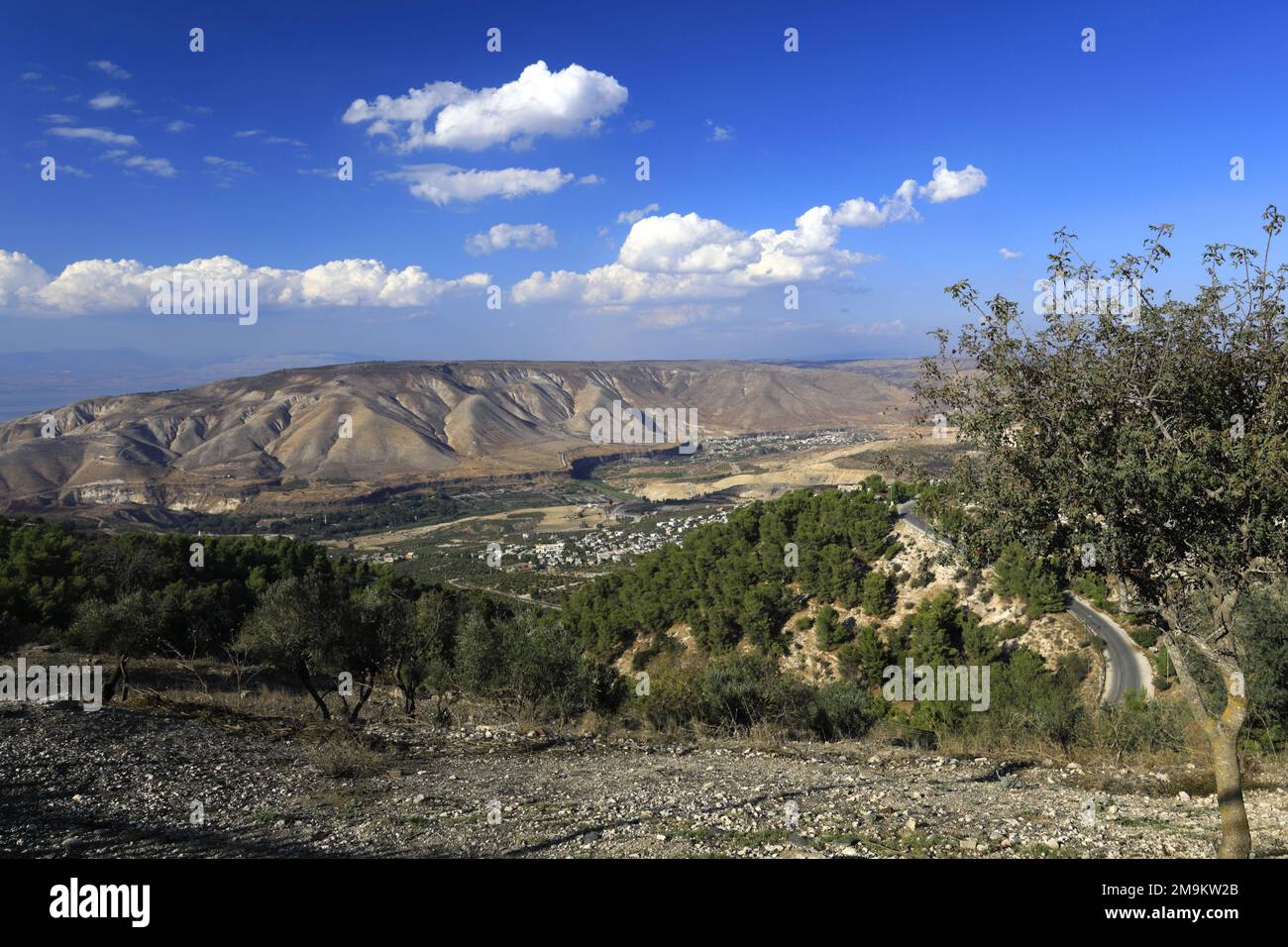 View over the Yarmouk Nature Reserve and the Golan Heights from Umm ...