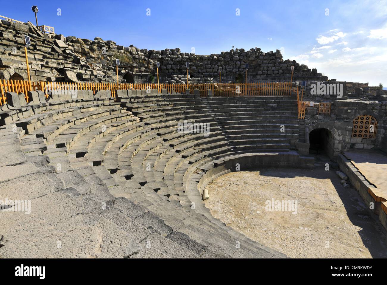 View over the Western theatre of Umm Qais town, Jordan, Middle East ...