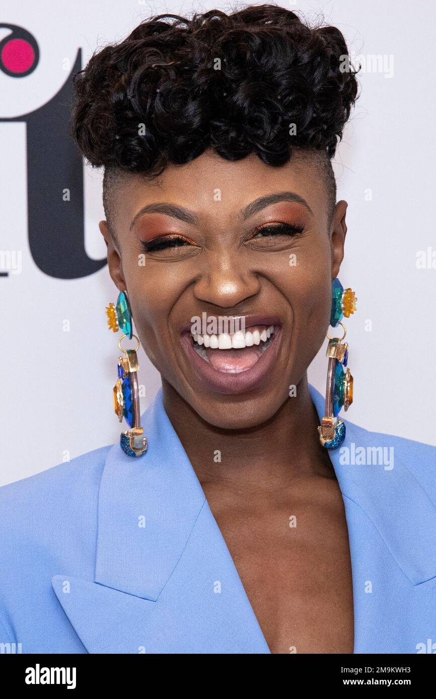 Miriam-Teak Lee poses for photographers upon arrival for the Britain ...