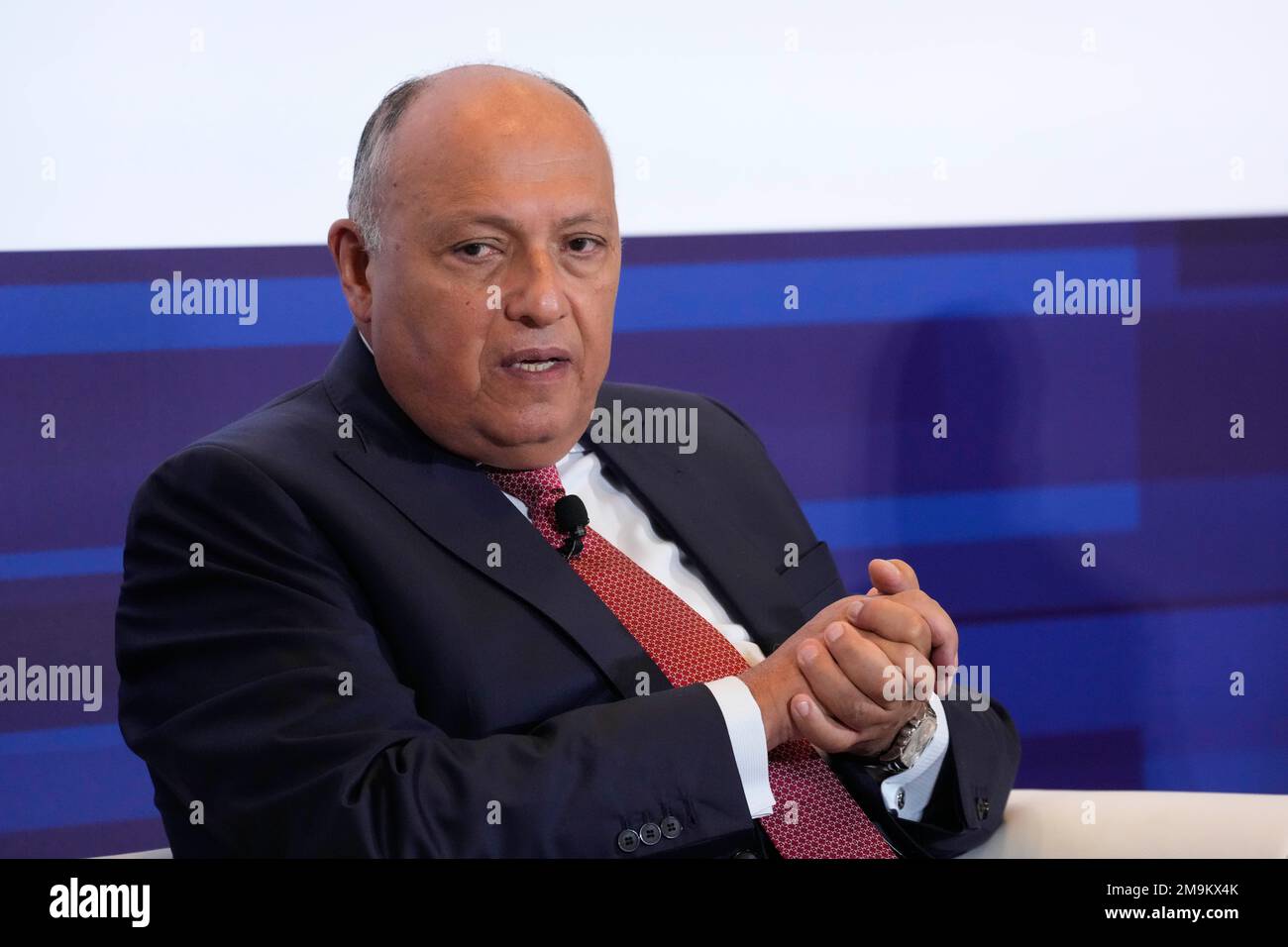 Egyptian Minister of Foreign Affairs Sameh Shoukry attends the Med 2022 ...