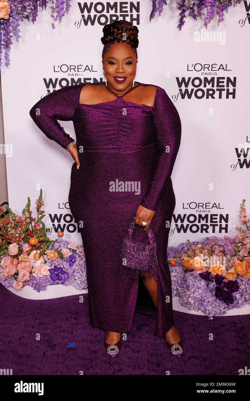 Crystal Thompson arrives at the 2022 L'Oreal Paris Women of Worth event ...