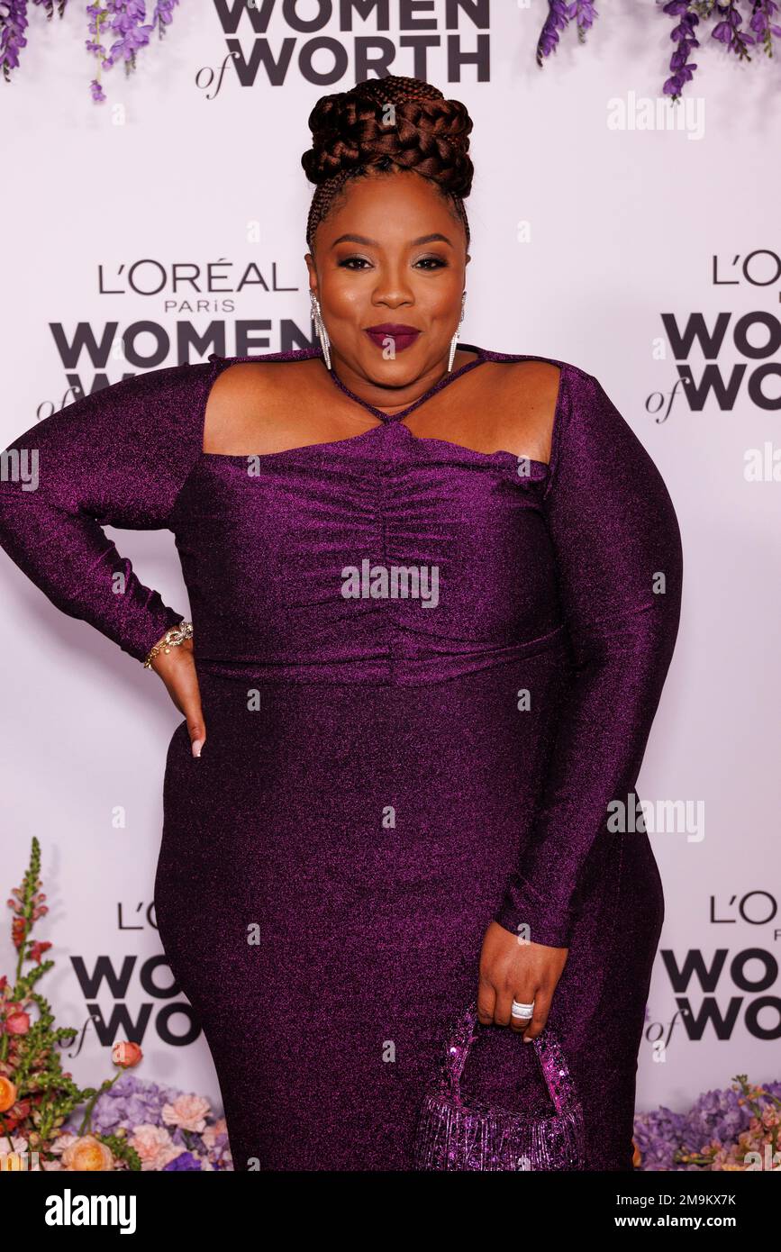 Crystal Thompson arrives at the 2022 L'Oreal Paris Women of Worth event ...